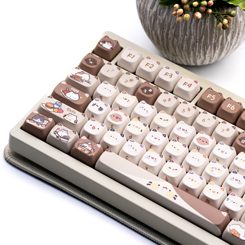 Mocha Cat Keycaps – Cafege