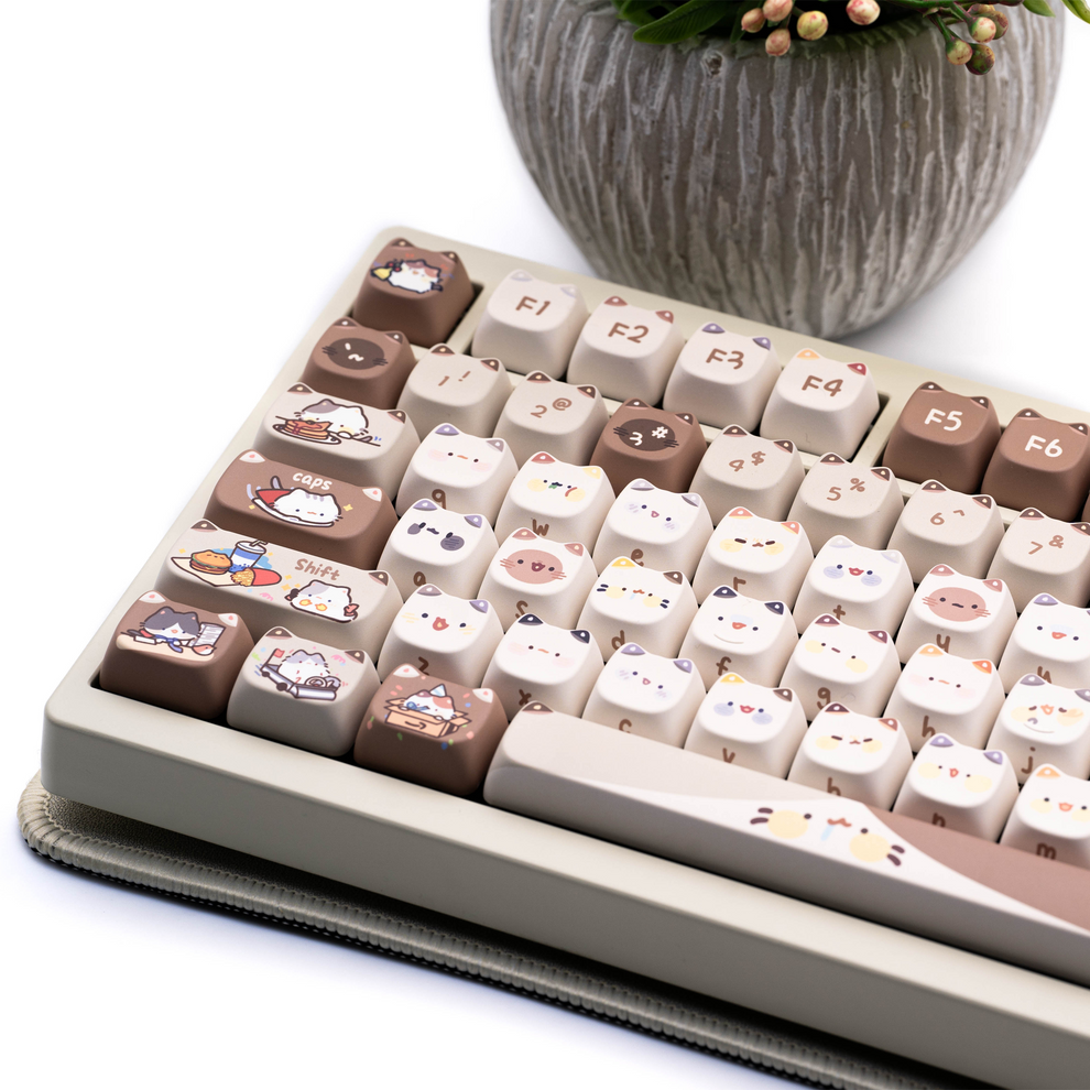 Mocha Cat Keycaps – Cafege